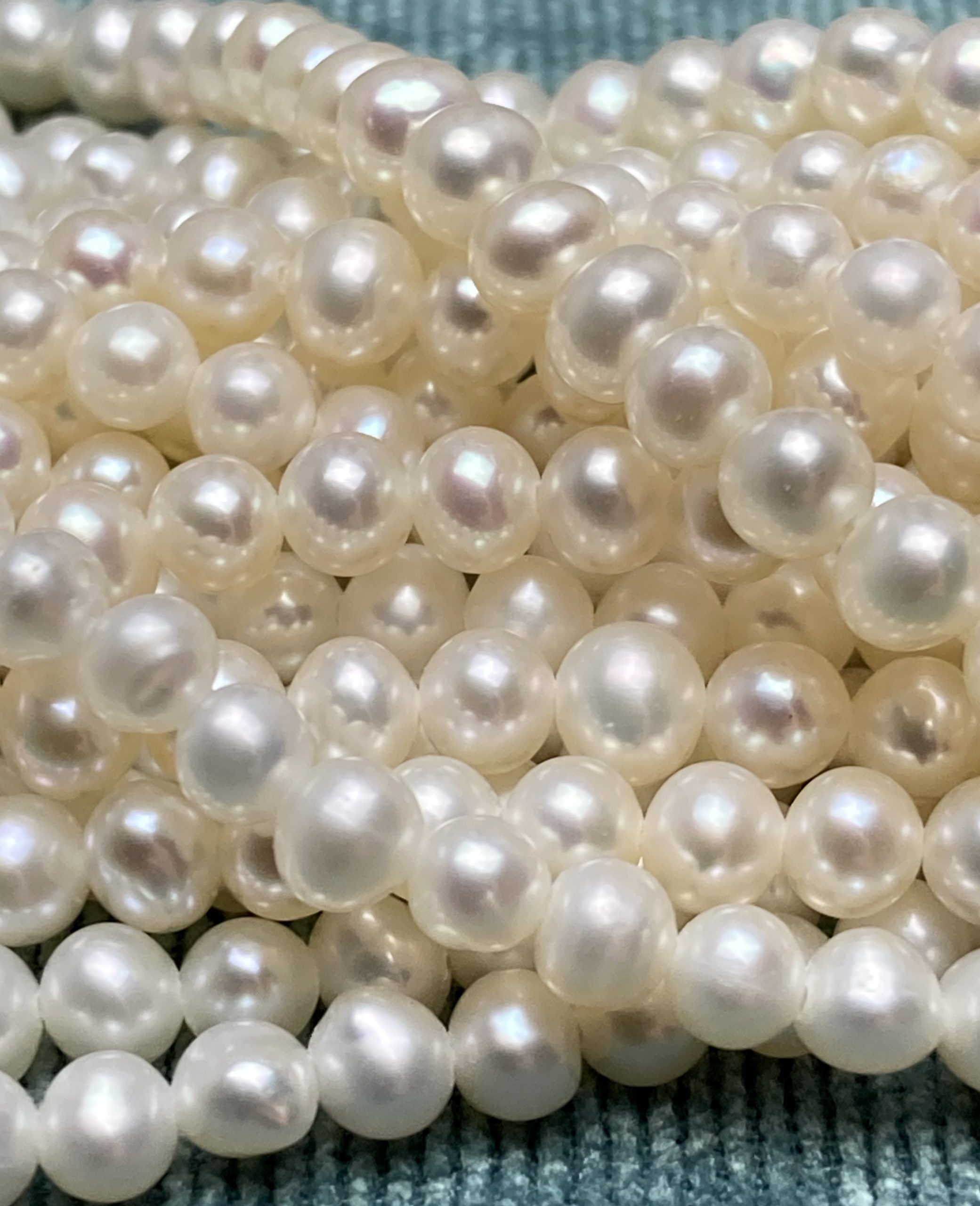 5mm White Round Pearls Grade AAA 16" Strands - carolinabeadshop.com