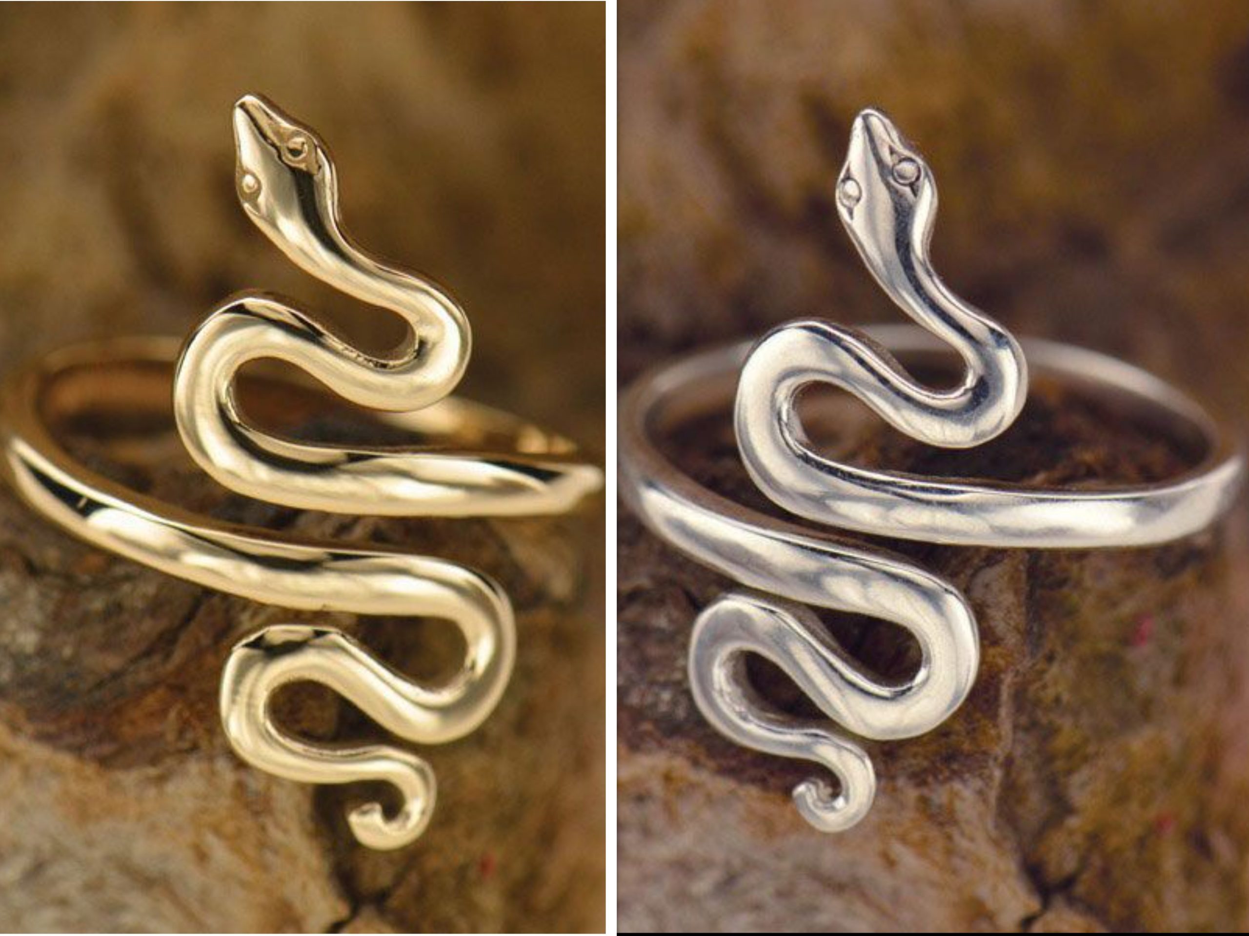Adjustable Snake Rings - Sterling Silver, Natural Bronze, R47 ...