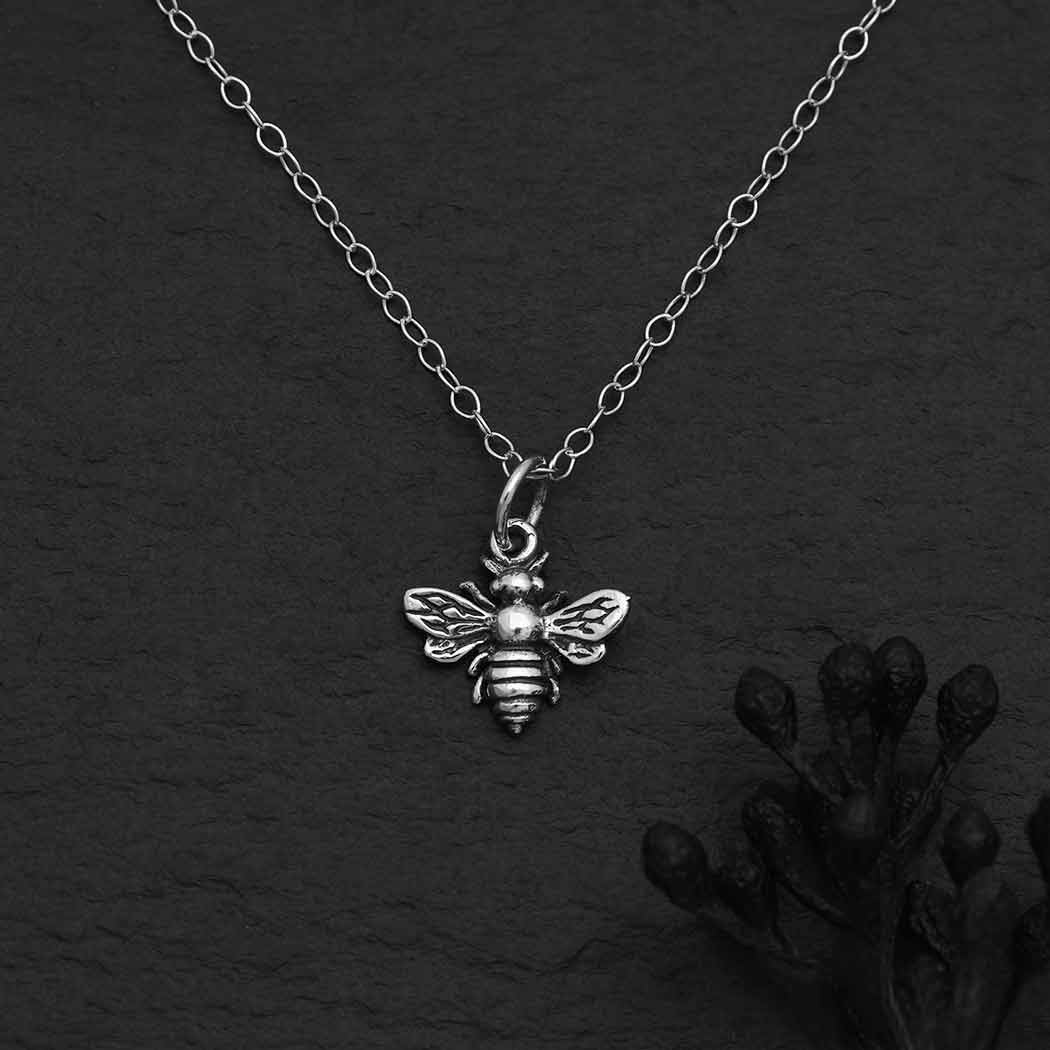 Sterling Silver Bee Necklace - NA699 - carolinabeadshop.com